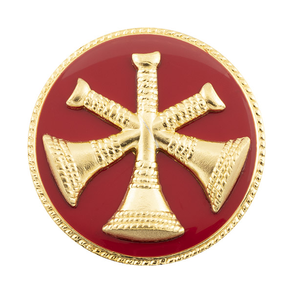 Smith & Warren M840 Three Crossed Bugles Enameled Hat Disc | Nelson & Co.